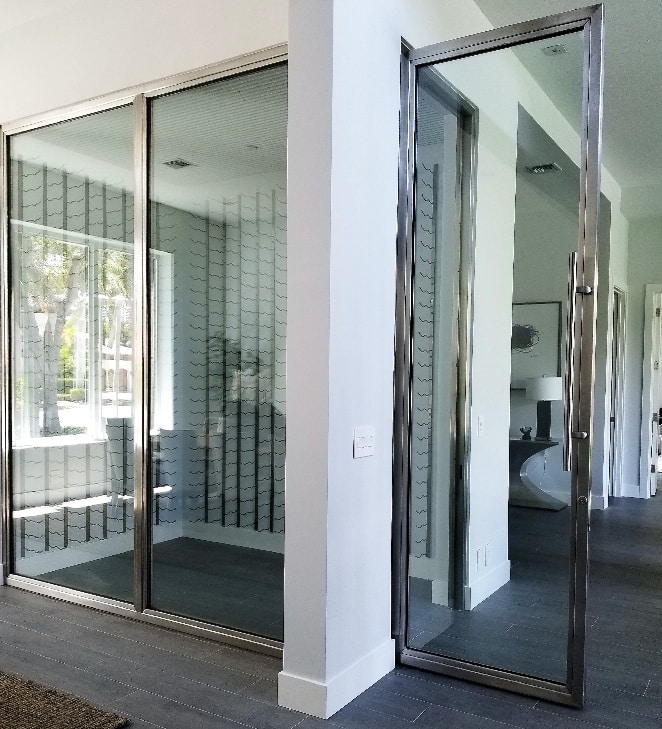 Stunning Contemporary Appeal with Stainless Steel Wine Cellar Doors ...