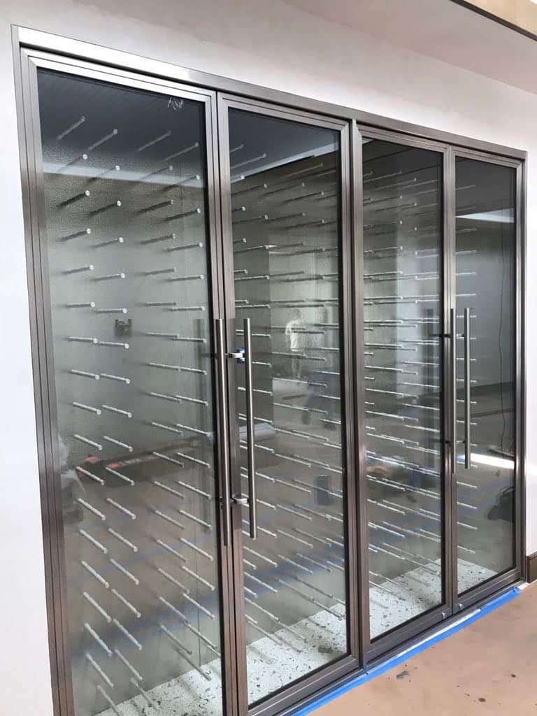 Stunning Contemporary Appeal with Stainless Steel Wine Cellar Doors ...