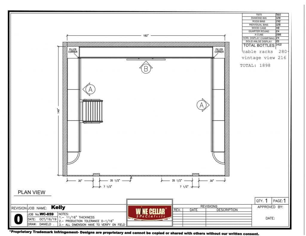 3d Wine Cellar Design Plan View | Wine Cellar Specialists for Custom ...